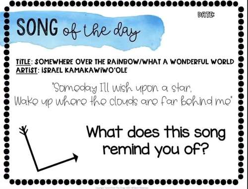 Song of the Day - Music Class Daily Prompts (PowerPoint & Google Slides)
