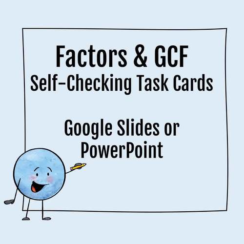 Factors and GCF Digital Math Task Cards and Quiz by Cognitive Cardio Math
