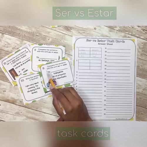Ser vs Estar Task Cards by LA SECUNDARIA | Teachers Pay Teachers