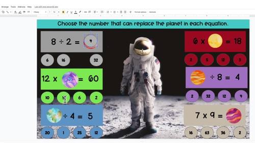Multiplication and Division Outer Space Math Mission 3.OA.6 | TPT