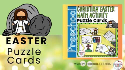 Christian Easter Preschool Activity - Easter Puzzle Cards by Preschool SOS