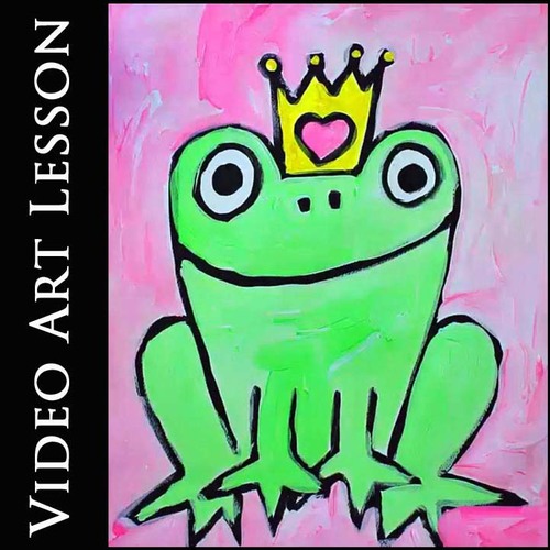 FROG & HEART CROWN Video Art Lesson | EASY Drawing & Painting Project