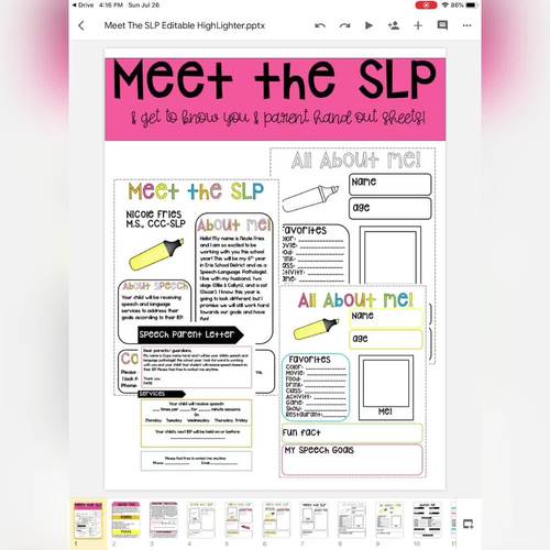 Ultimate SLP Get To Know You Back To School Digital Bundle: Highlighter