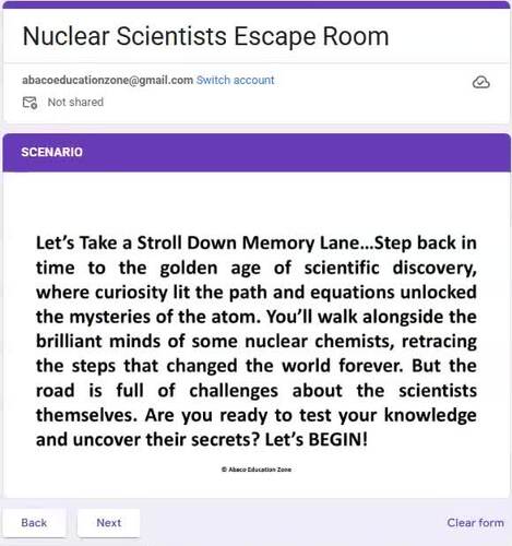 Nuclear Scientists Escape Room | Nuclear Chemistry Activity | TPT