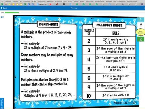 Finding Multiples of 2 thru 9 up to 100 - Level 2 | Boom Cards | 4.OA.B4