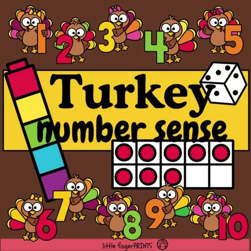 Thanksgiving Turkey Number Sense by Little Finger Prints | TPT