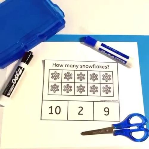 Winter Ten Frames Count and Clip Cards for Counting 1-10, ABA, Special ...