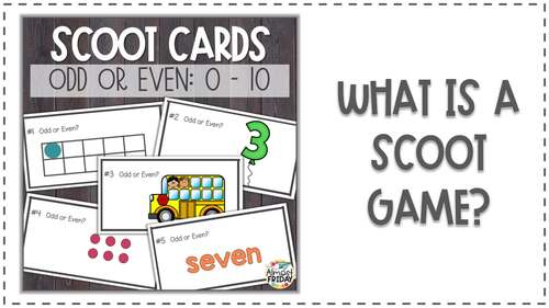 Odd or Even Scoot Game | Numbers to 10 Task Cards by Almost Friday