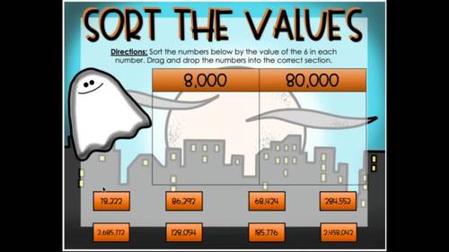 4th Grade Digital Halloween Math Centers by Teaching with Glitter and Gold