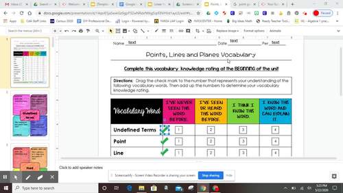 Points, Lines and Planes Digital Vocabulary Cards by The Enlightened ...