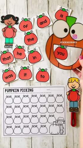 Pumpkin Picking - Fall Sight Word Practice - Fry's Sight Word Activities