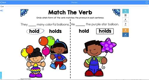 Pronoun & Verb Agreement Boom Cards™ by Lessons By The Lake | TPT