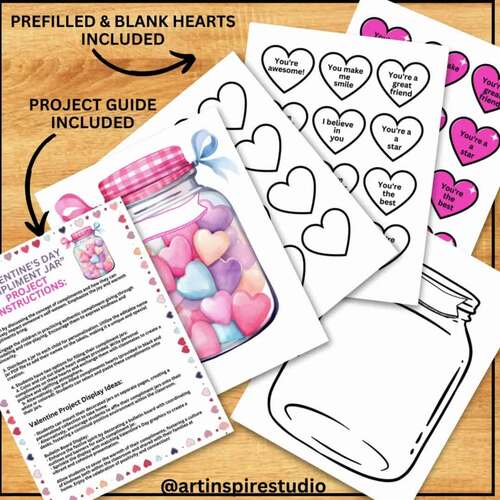 Valentines Day Activity Gratitude Jar Midfulness Bulletin Board Decor
