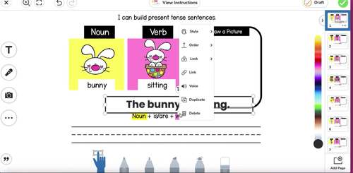 Writing Simple Easter/Spring Sentences Seesaw Activity | TPT