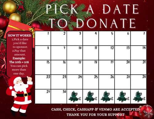 Editable Baseball Pick a Date to donate, Black Out My Board, Orange Theme