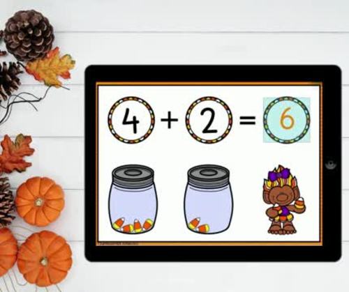 Fall Halloween Adding with Pictures Boom Cards - Picture Addition ...