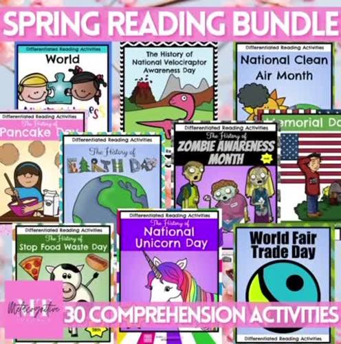 Spring Reading Comprehension Worksheets Mega Bundle! by Metacognitive ...