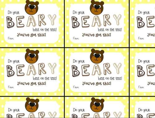 Cute Teddy Grahams | Graham Crackers Testing Motivation Treat Tags