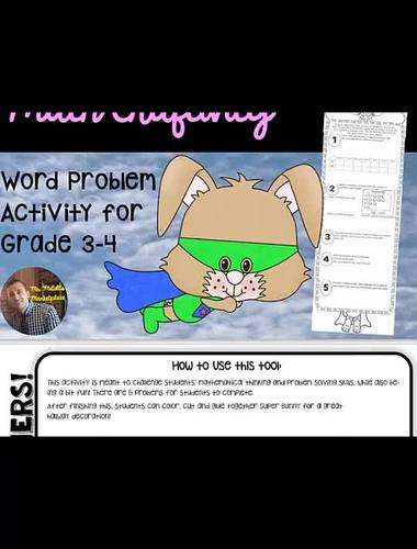 Easter Math Activity and Craft for Multi-Step Word Problems | GR 2 - 5