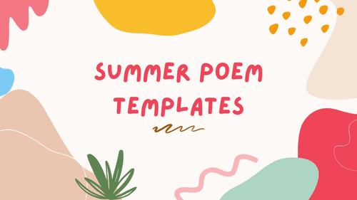 Summer Poetry Poem templates for elementary by The Laidback Librarian