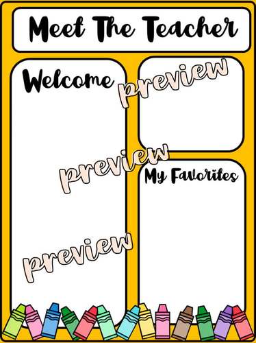 Meet the Teacher Template Editable - Crayon and Pencil Theme by Anh Huynh