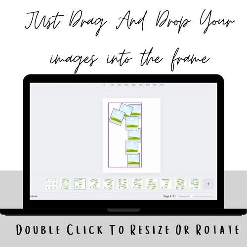 Editable 0-9 Polaroid Photo Number collage, DIY Canva Template | TPT