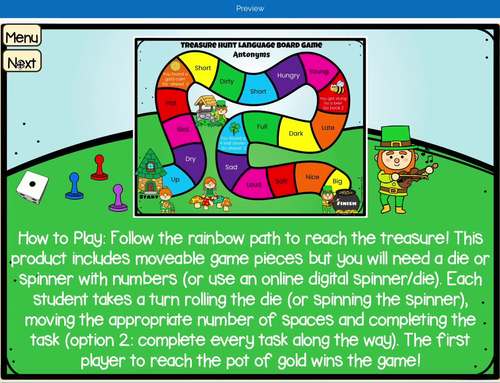 Spring Treasure Hunt 15 Board Games Language Skills Speech Therapy ...