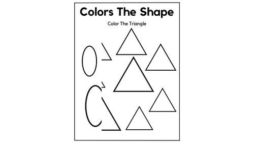 COLORS THE SHAPE WORKSHEET / COLORS THE SHAPE ACTIVITY | TPT
