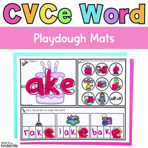 CVCe Word Playdough Mats Kindergarten First Grade Phonics - Fine Motor ...