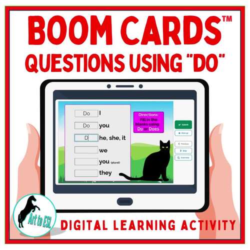 Question using Do - Verb Practice - BOOM CARDS™ ESL by Art to ESL