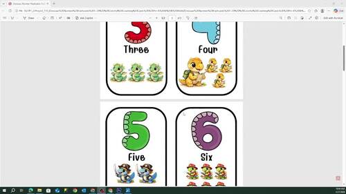 Dinosaur Number Flashcards 1–20 | Colorful Counting Cards | Pre-K & K Math