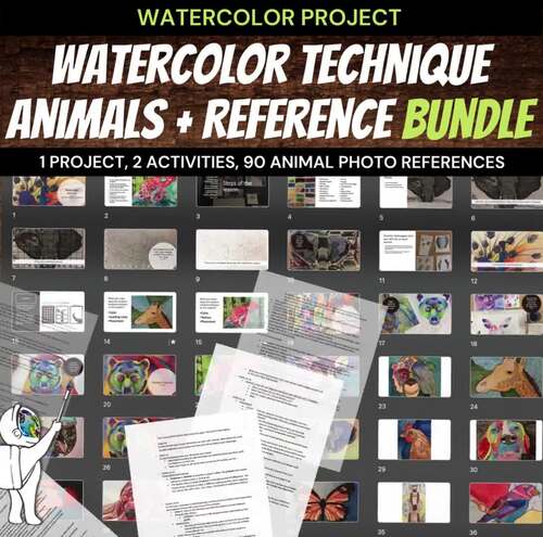 Watercolor Technique Animals Bundle, Project + 90 Photos, Middle/High ...