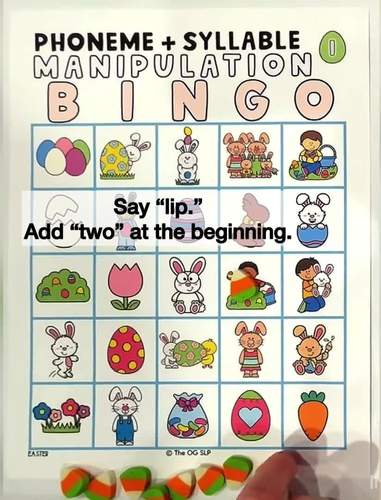 EASTER Phoneme and Syllable Manipulation BINGO - Easter Phonological ...