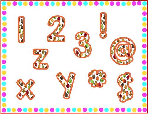 Printable Fall Leaves Bulletin Board Letters, Autumn Large Alphabet Letters