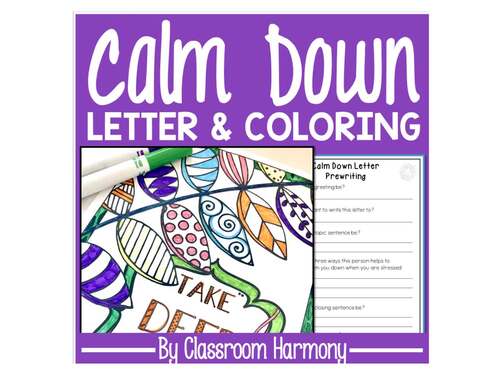 Calm Down Corner: Coping Techniques Coloring, SEL by Classroom Harmony
