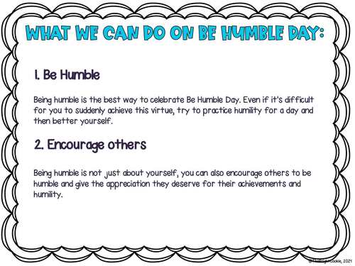 Be Humble Day | SEL Humility Lessons, Acrostic Poem, Humble Group ...