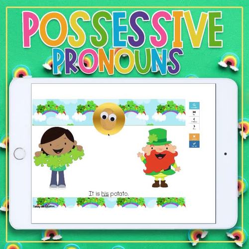 Saint Patrick's Day Possessive Pronouns Boom Cards for Speech Therapy