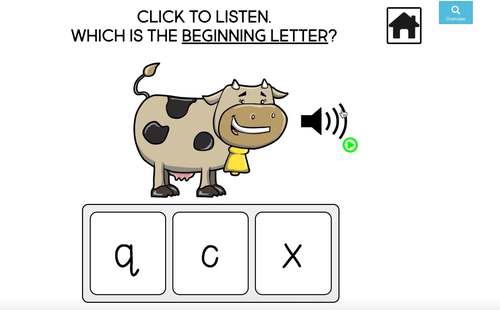Beginning Letters Lowercase 4 in a Row Boom™ Cards | Alphabet Animals