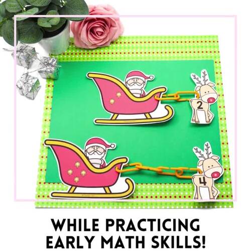 Santa Counting to 10 Center - Christmas Counting Activity - Reindeer ...