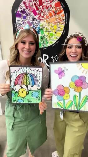 Spring Directed Drawing and Zentangle Guide | Flowers and Umbrella