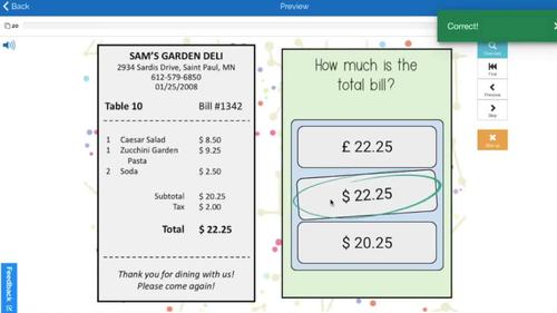 Reading Receipts Prevocational skills and Life skills Boom Cards