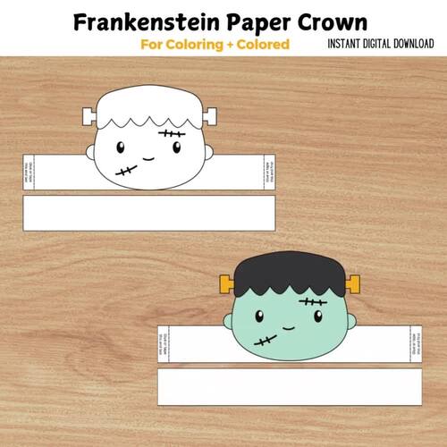 Crown Template | Halloween Frankenstein Craft | Halloween Activities