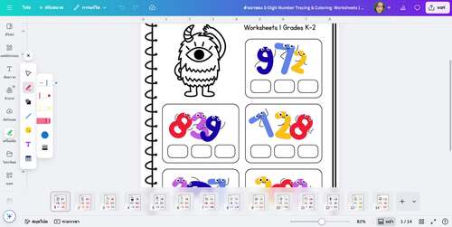 Monster Math: 3-Digit Number Tracing & Coloring Worksheets | Grades K-2