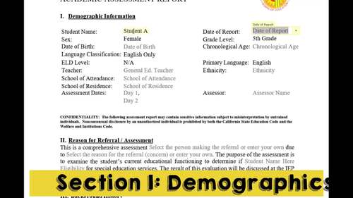 Automated Academic Report: LAUSD aligned - ALL 5th Grade Bundle | TPT