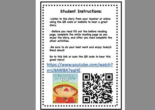 The Little Scarecrow Boy Book Worksheets and Fall Activities by Books ...