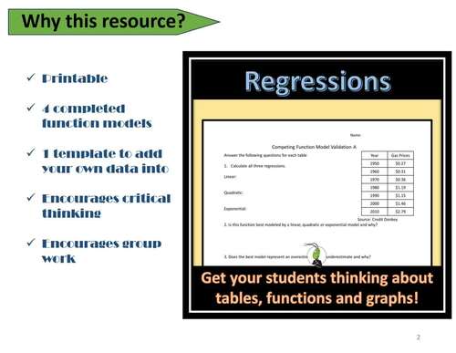 Competing Function Model Validation AP® Precalculus 2.6 Worksheet