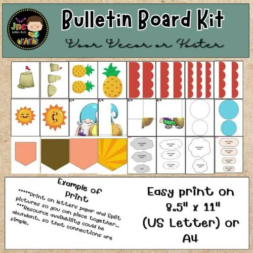 Summer Gnome Bulletin Board Ideas Preschool, Classroom Door Decor, Editable