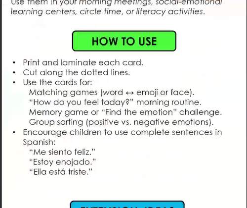 30 Spanish Feelings Flashcards for Kids | Tarjetas de Emociones en Español