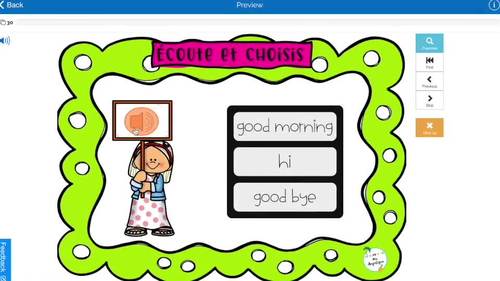 Basic Words of French Greetings DELF A1.1 BOOM CARDS | Distance ...