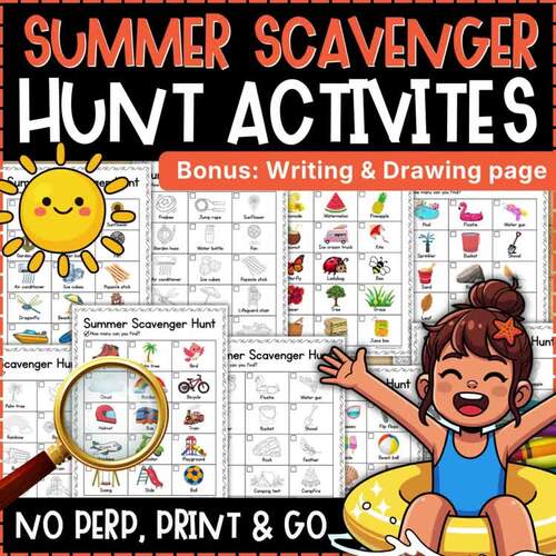End of Year Summer Scavenger Hunt - Earth Day Nature Walk Exploration ...